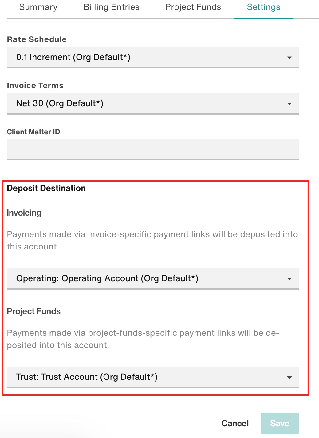 Project-Level Billing – Filevine Help Center