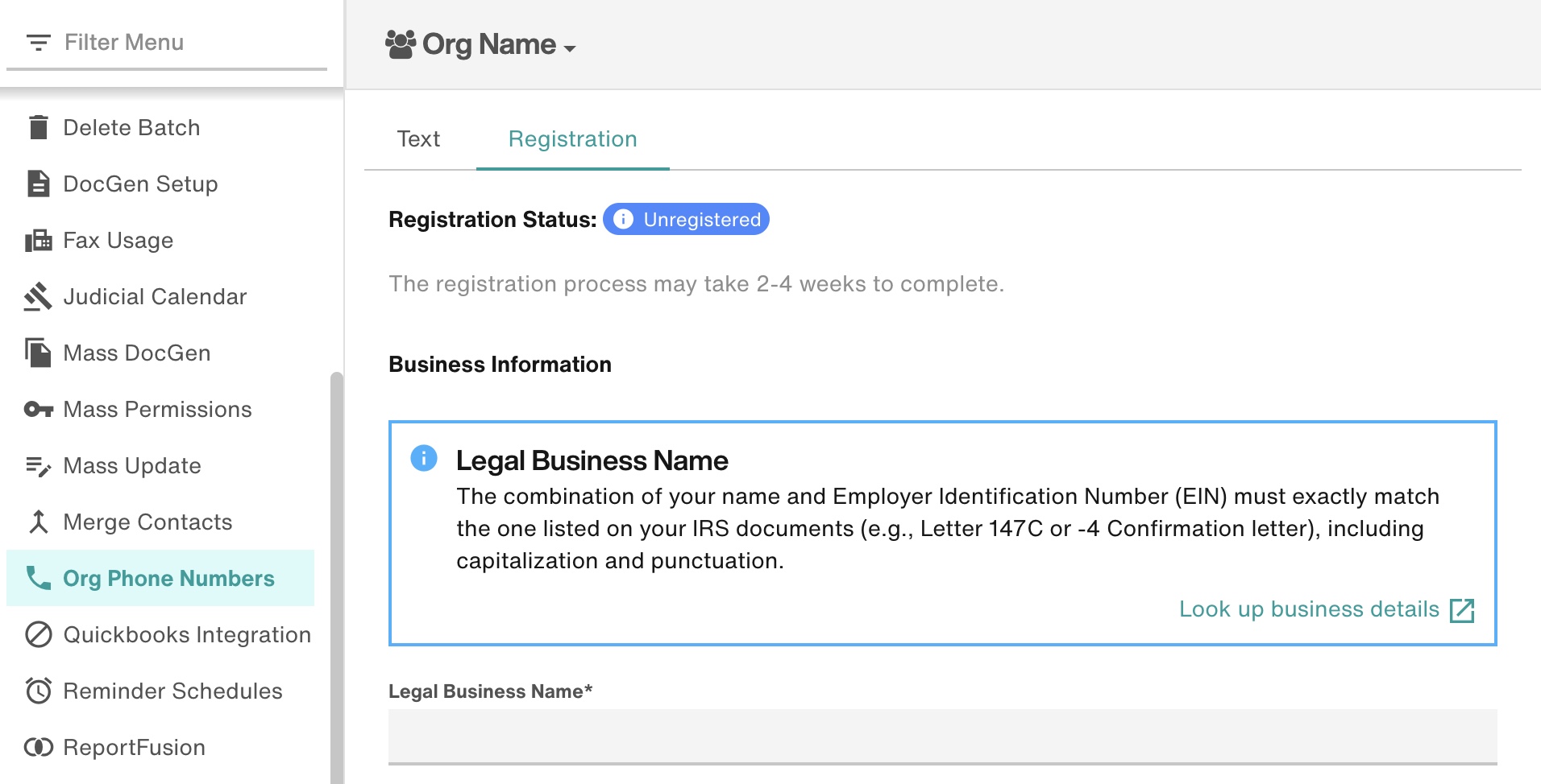 SMS Registration – Filevine Help Center