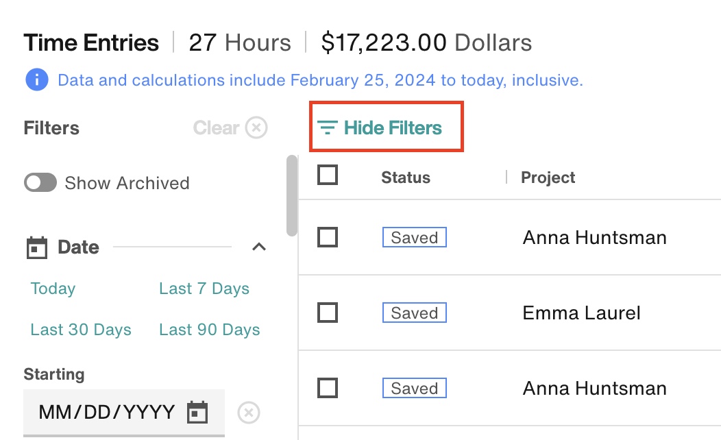 Billing Timesheet – Filevine Help Center