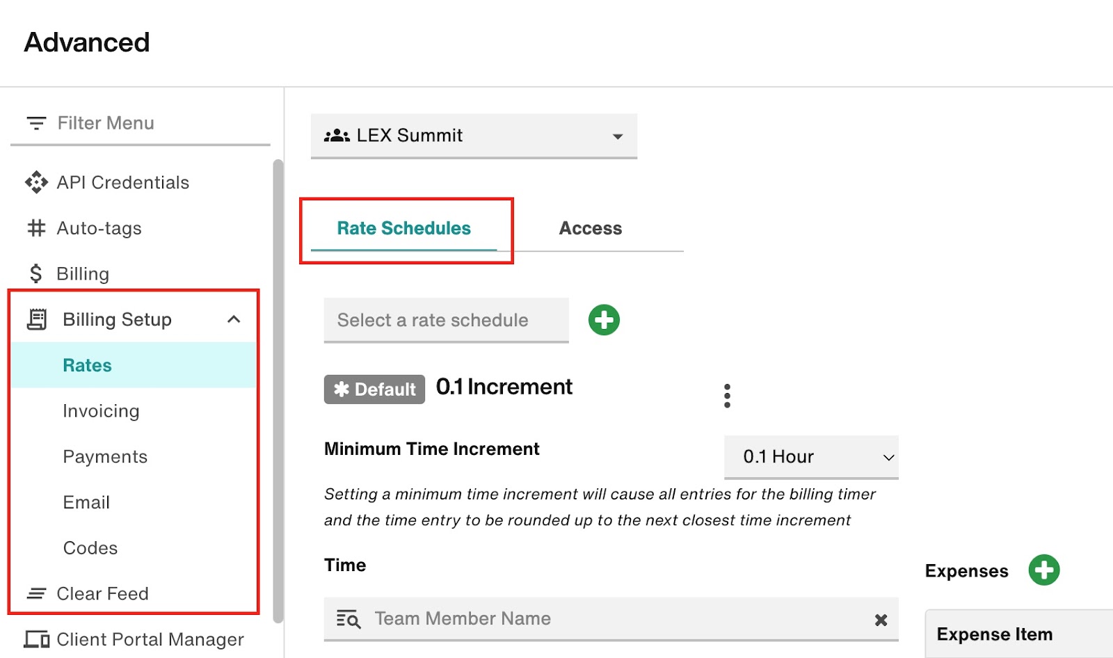 Rate Schedules – Filevine Help Center