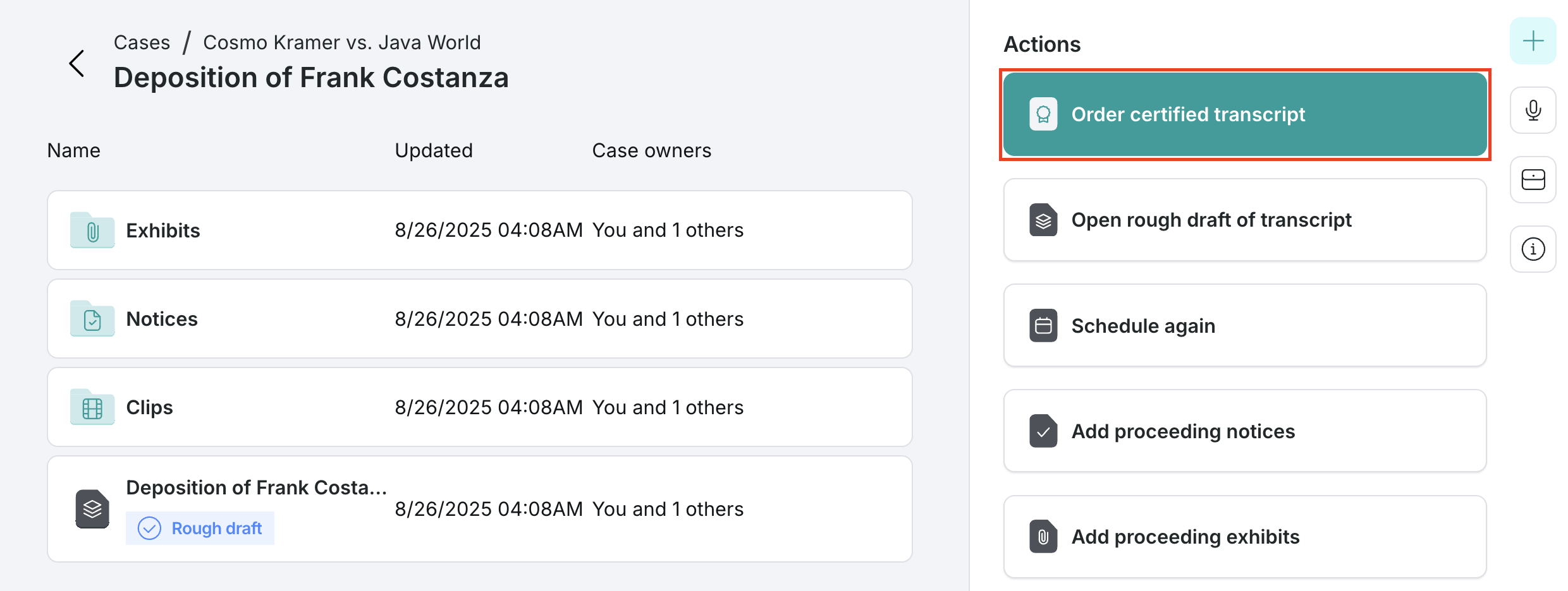 Certified Transcripts – Filevine Help Center
