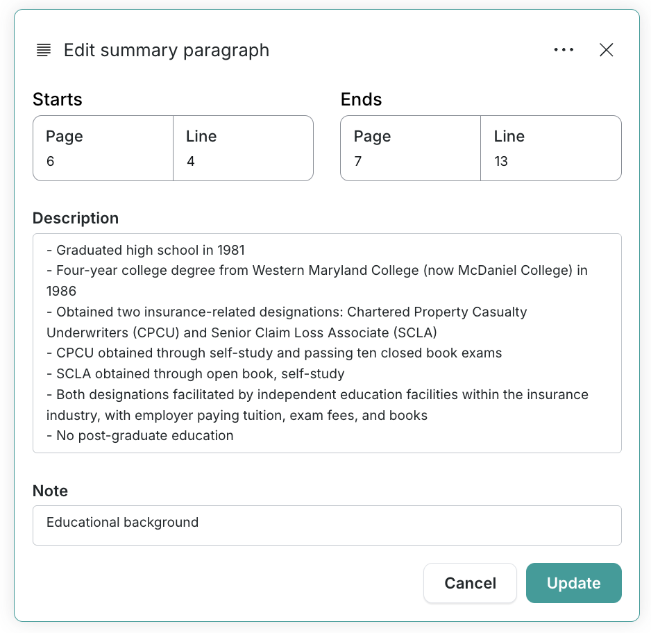 Deposition Summaries – Filevine Help Center