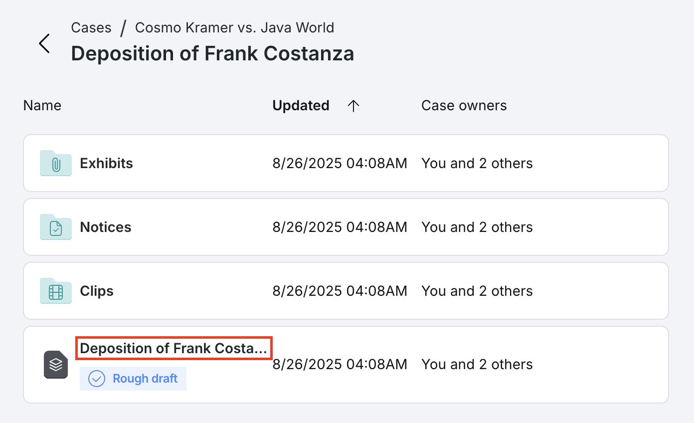 Working with Transcripts – Filevine Help Center