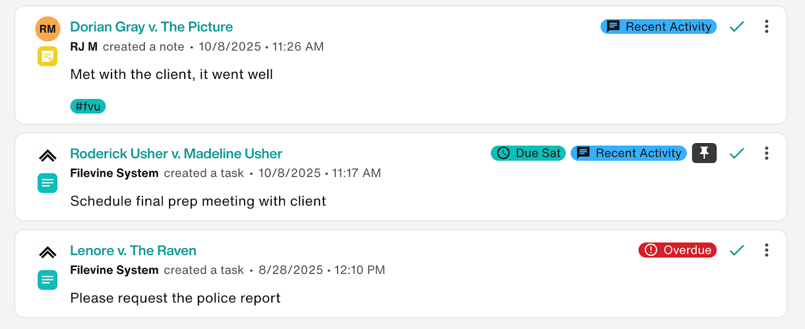 Activity Feed – Filevine Help Center