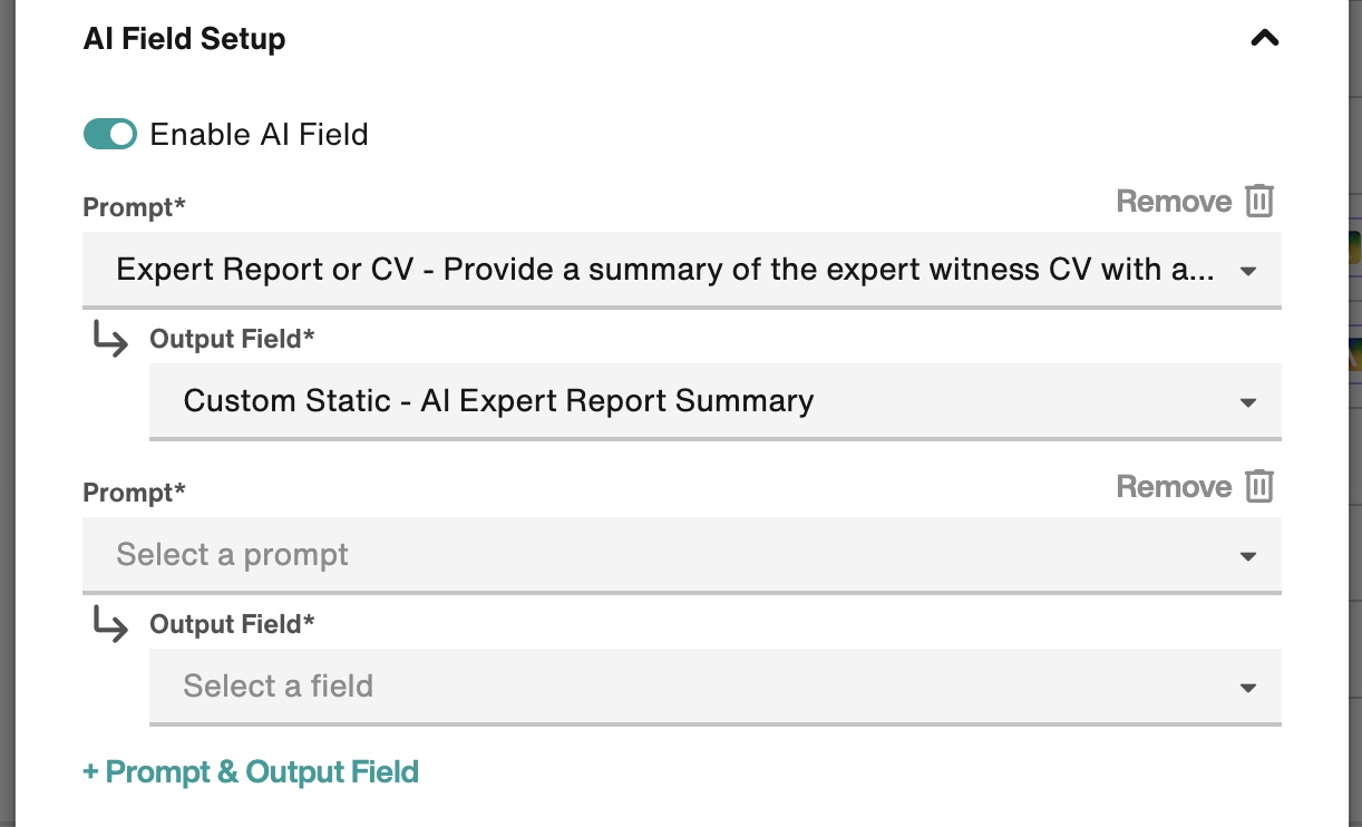 Setup AI Fields – Filevine Help Center