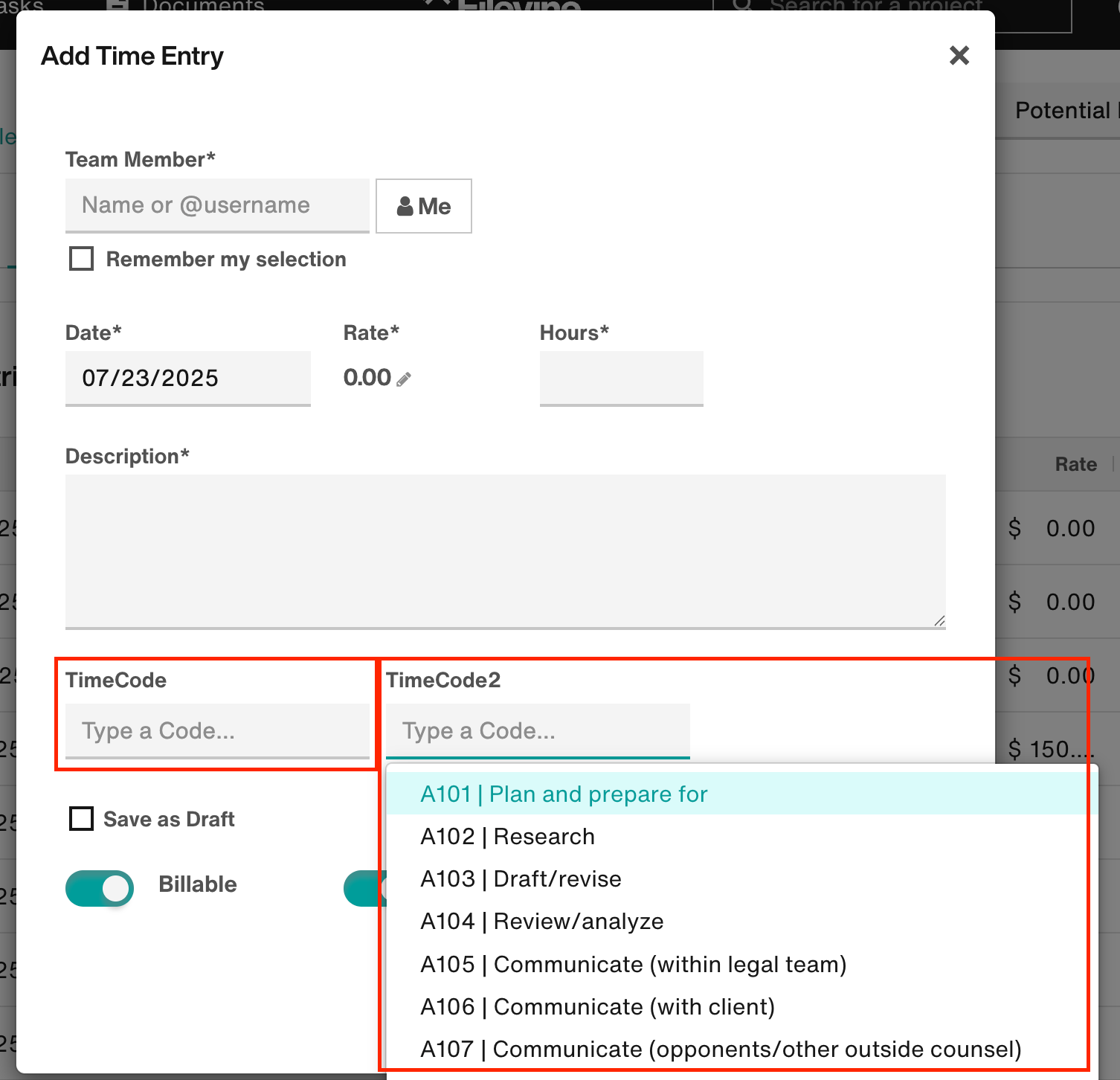 Billing Setup: Codes – Filevine Help Center